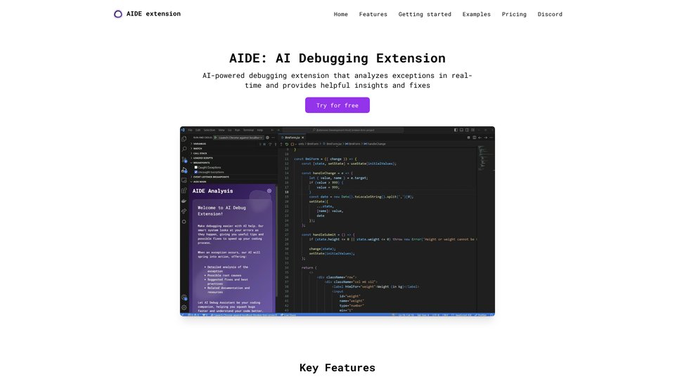 AIDE: AI Debugging Extension for VSCode