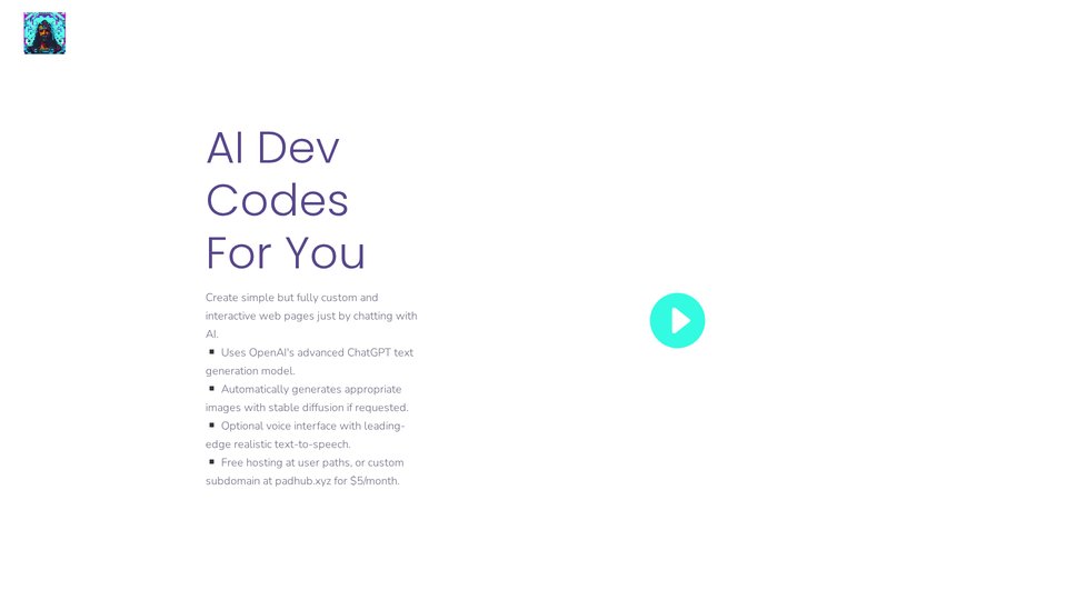 AI Dev Codes: Create Custom Web Pages with AI Chat and Image Generation