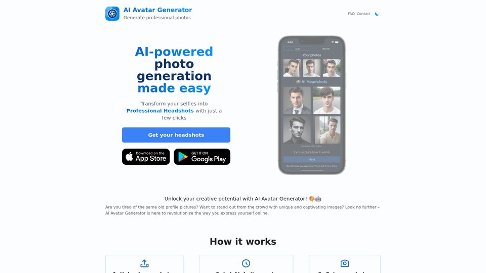 AI Avatar Generator：AIでプロの写真を生成