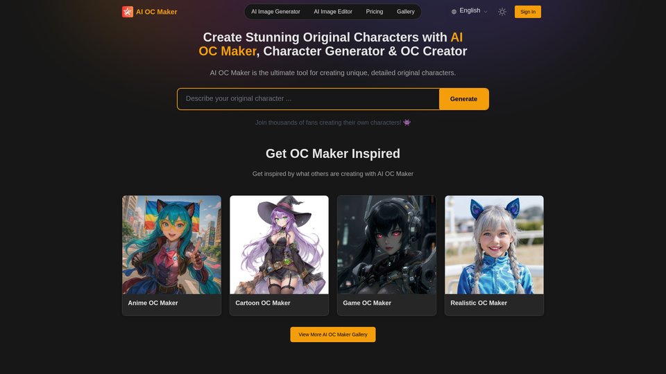 AI OC Maker - 角色 OC 创建器 & 角色生成器