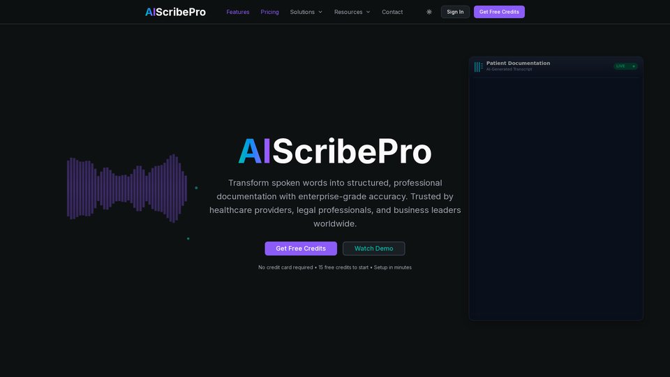 AI Scribe Pro - Convierte conversaciones en formularios completados