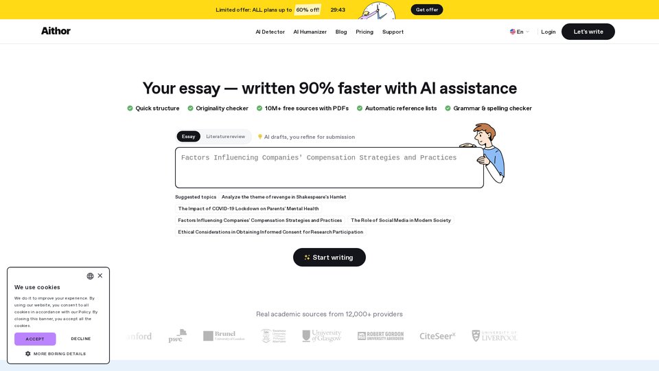 Escritor de Ensayos IA | Generador de Ensayos Gratis – Aithor