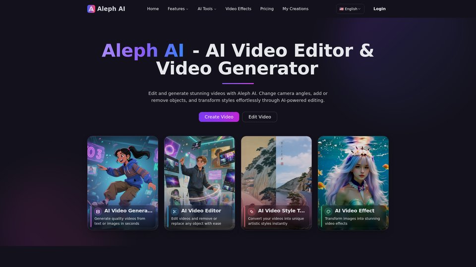 Aleph AI: Editor y generador de video AI gratuito