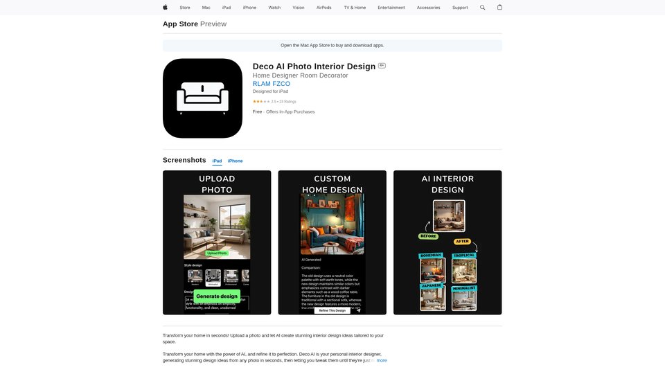 Deco AI Photo Interior Design - AI-Powered Home Decorator App