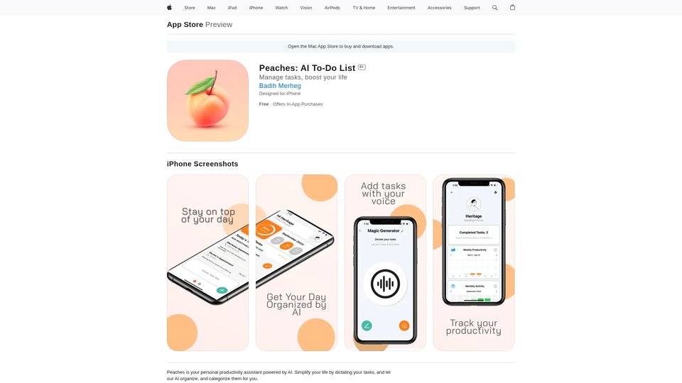 Peaches: AI-Powered To-Do List App for Enhanced Productivity