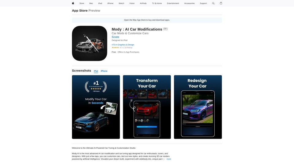 Mody AI: AI-Powered Car Modifications & Tuning App