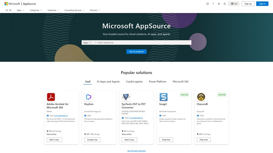 Microsoft AppSource: Su destino para aplicaciones empresariales y soluciones de IA