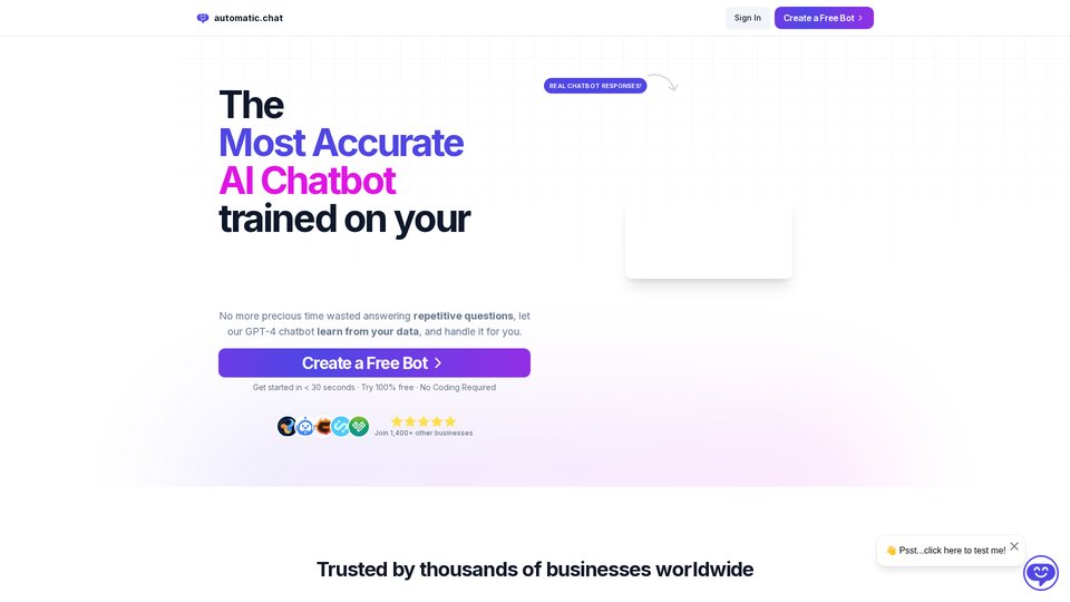 Automatic.chat: chatbot de IA para soporte al cliente instantáneo