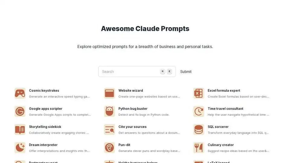 Awesome Claude Prompts: Optimized AI Prompts
