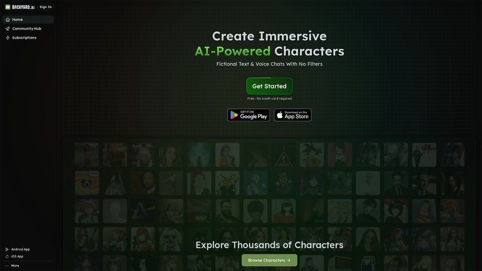 Backyard AI: Immersive AI Characters for Text & Voice Chats