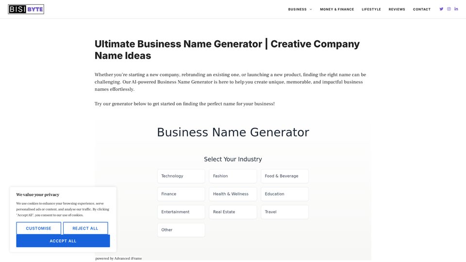 Ultimate Business Name Generator | Creative Company Name Ideas