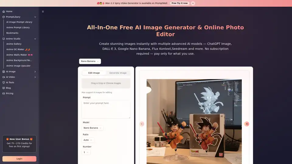 Free All-In-One AI Image Generator & Online Photo Editor