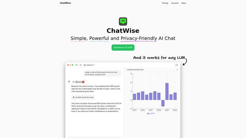 ChatWise - El chatbot de IA más rápido para ChatGPT, DeepSeek, Claude ...