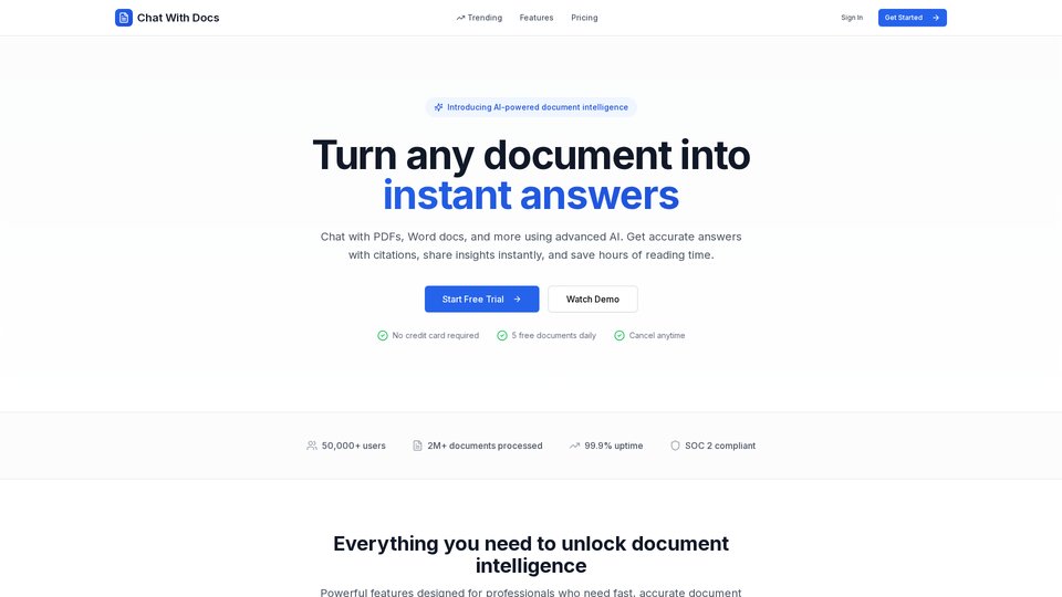 Chat With Docs - Ask Any Document. Share Any Answer.