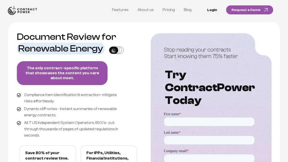 ContractPower: AI for Renewable Energy Contracts & Compliance