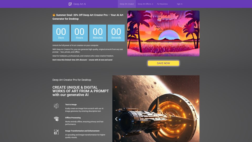 Deep Art Creator Pro: Gerador de arte AI para desktop