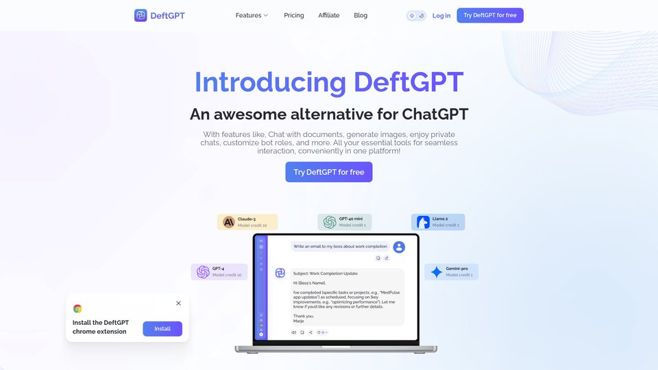 DeftGPT：AI驱动的文本生成、摘要和翻译