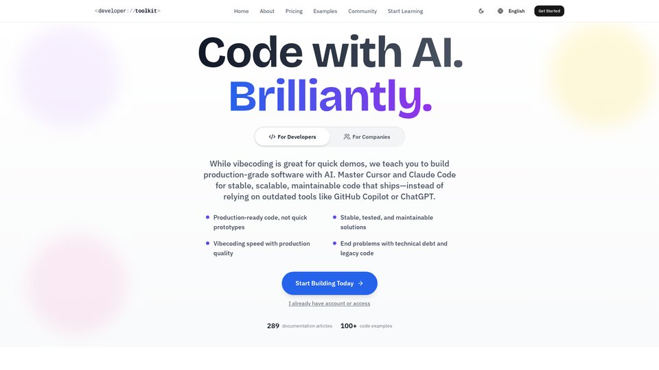 Developer Toolkit: AI-Assisted Development with Cursor & Claude Code