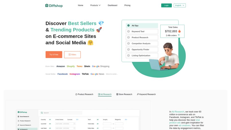 Diffshop : outil de recherche de produits, de découverte de tendances ...