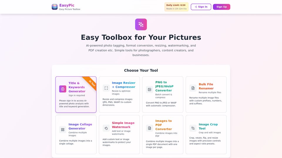 EasyPic - AI-Powered Photo Tagging