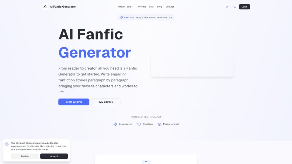 Create Amazing Fan Fiction Stories | AI Fanfic Generator