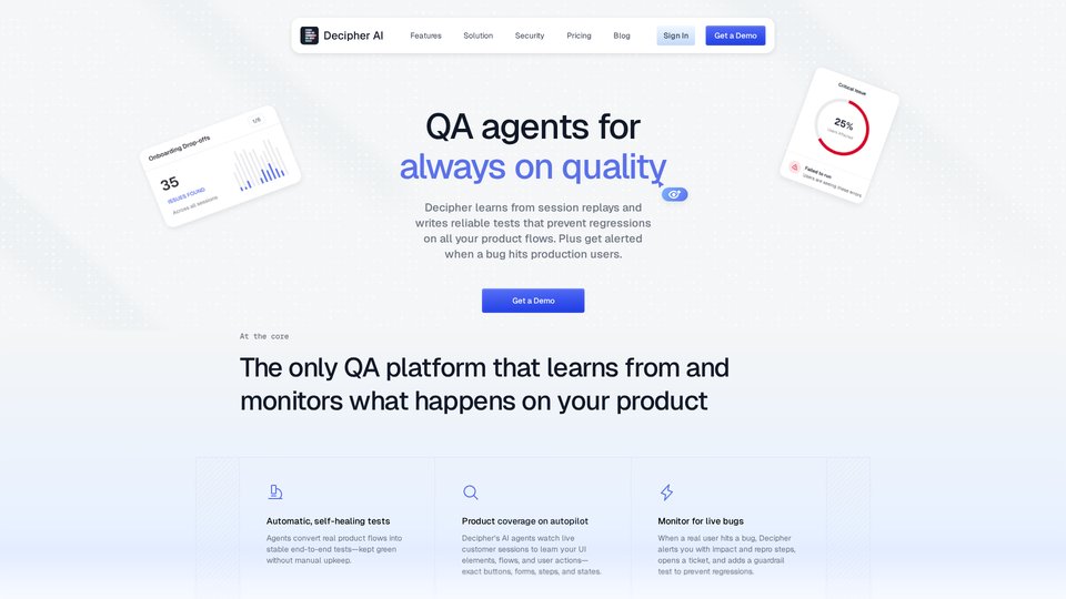 Decipher AI - AI that watches your users and writes high coverage tests