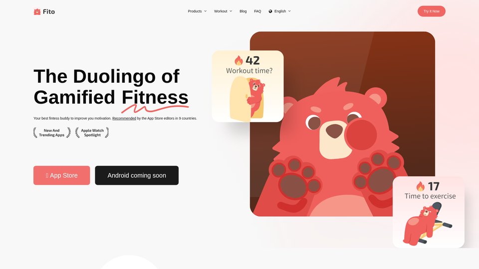 Fito App - 像多邻国一样的游戏化健身追踪器，提升锻炼动力