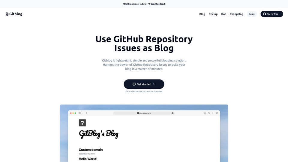 Gitblog: Solución de blogs ligera con GitHub Issues