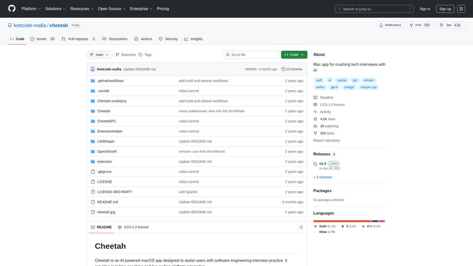 Cheetah：AI Mac 应用助力科技面试成功