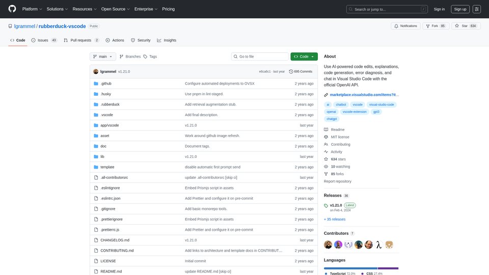 Rubberduck: Visual Studio Code 用 AI コードアシスタント