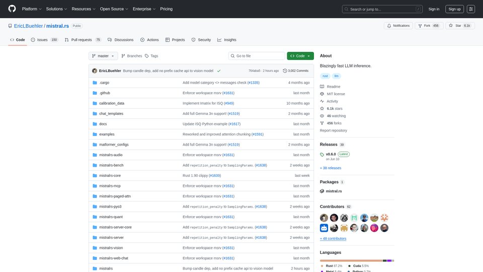 mistral.rs: Blazingly Fast LLM Inference Engine