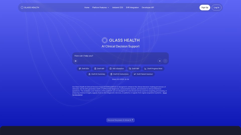 Glass Health: AI Clinical Decision Support for Enhanced Diagnostics