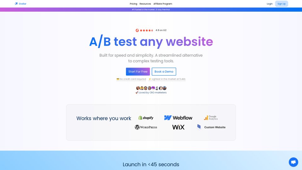 Stellar: A/B Test Any Website - Optimize Conversion Rates