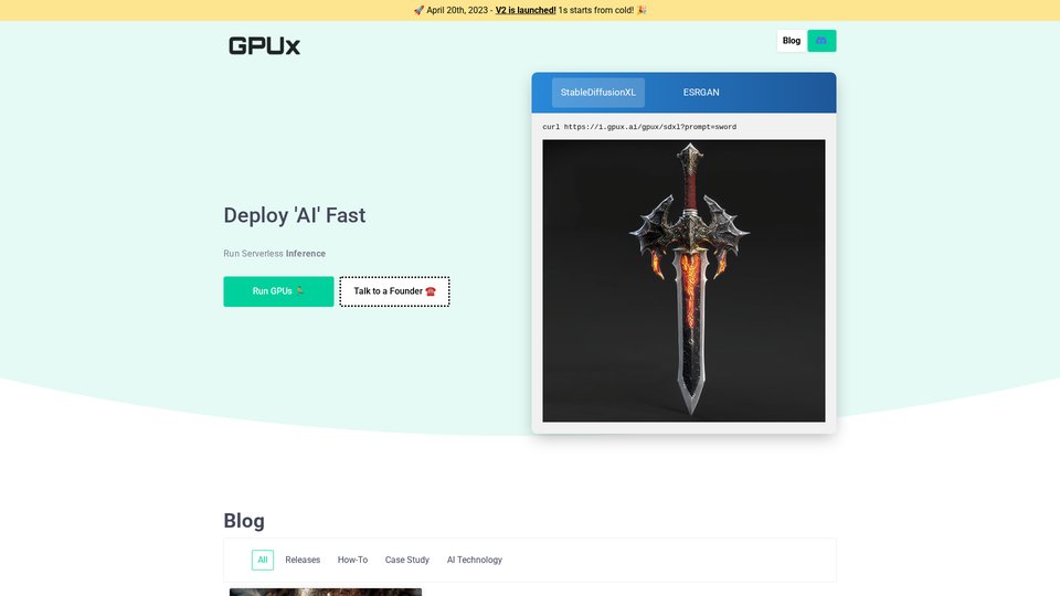 GPUX - Serverless GPU Inference Platform for AI Models
