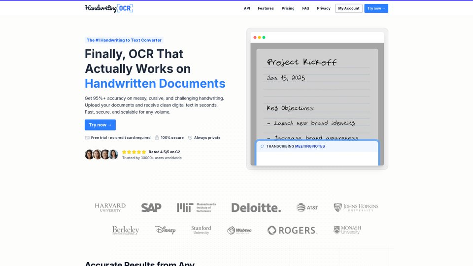 Handwriting OCR: Convert Handwritten Notes to Digital Text