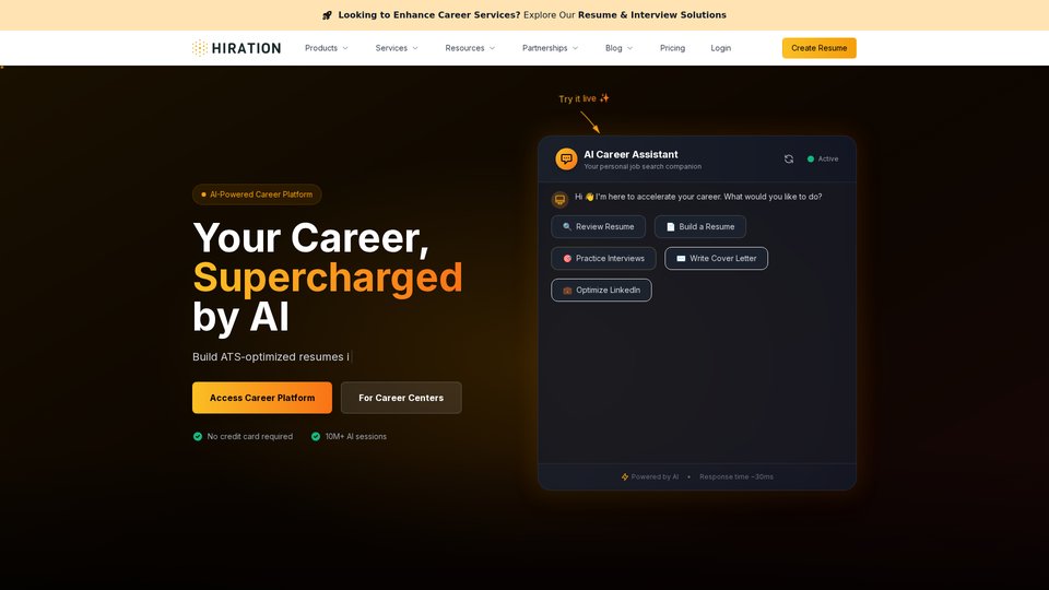 Hiration: AI-Powered Career Platform & Resume Builder 2025