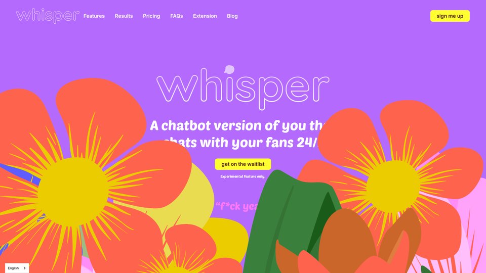 Whisper: Chatbot de IA para aumentar tu negocio de fans 24/7