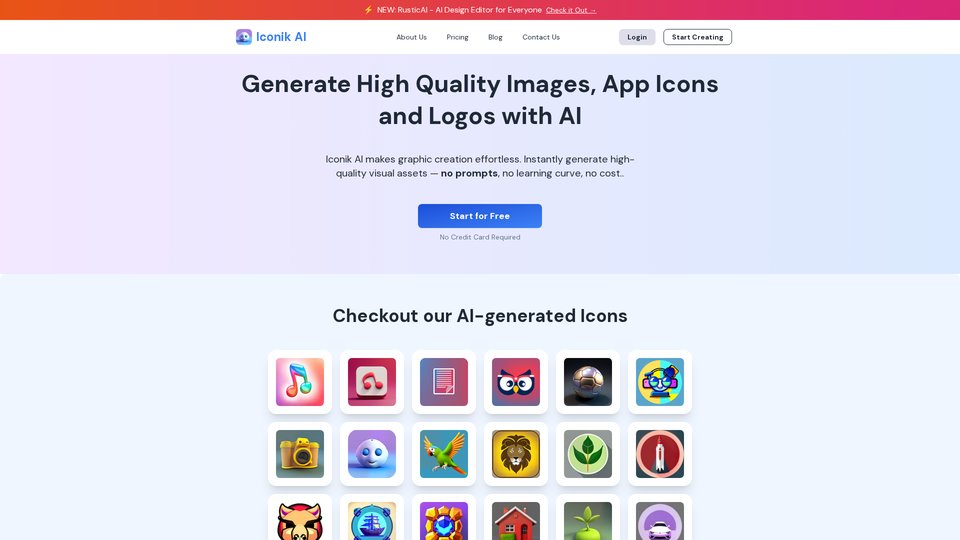Iconik AI：免费AI应用图标生成器