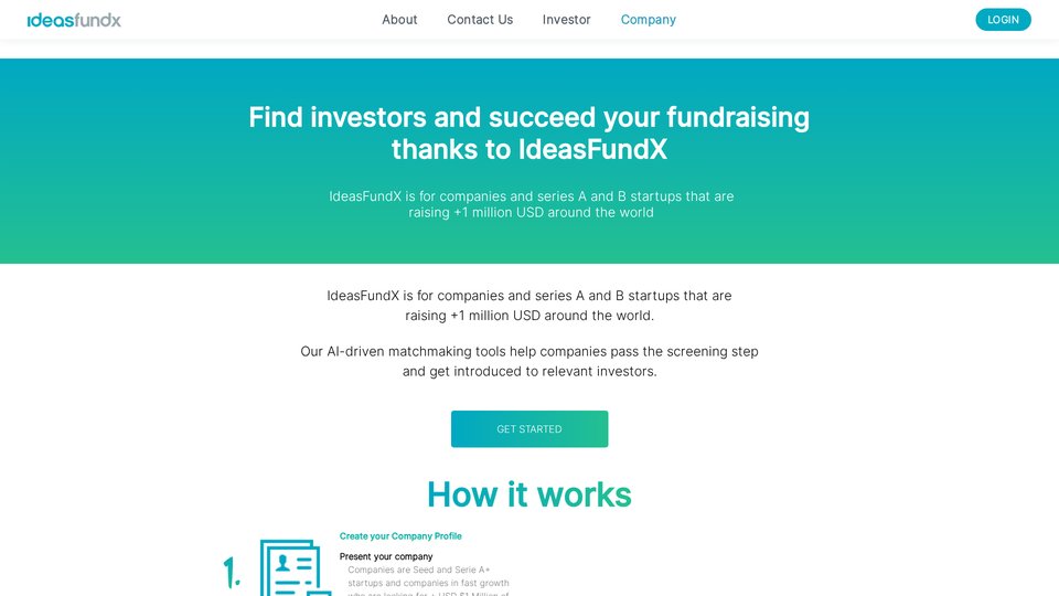 IdeasFundX: AI-Powered Investor Matching for Startups Seeking $1M+ Funding