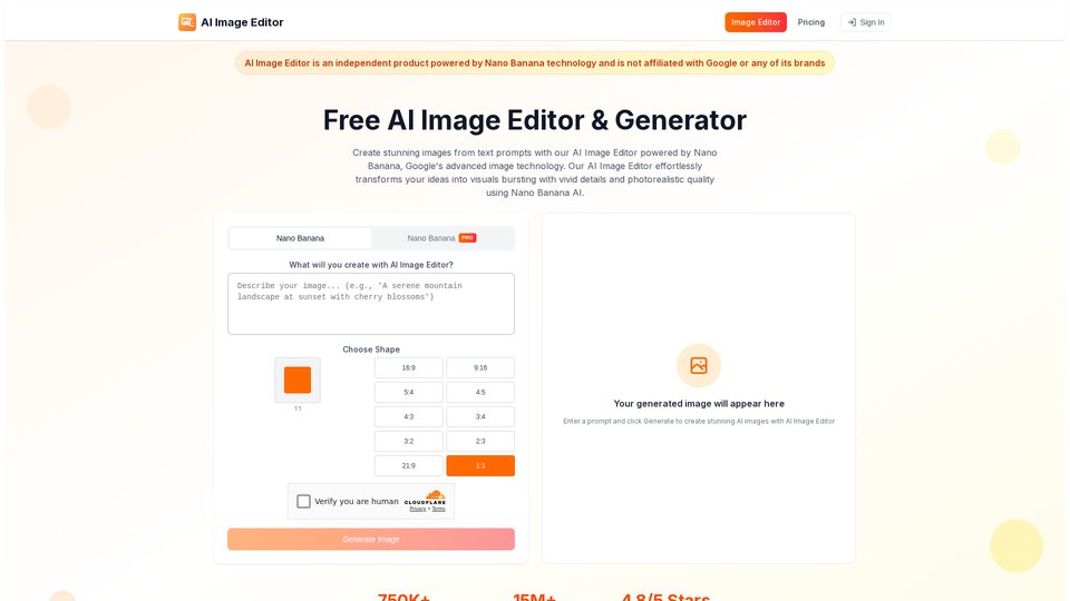 Free AI Image Editor & Generator | Powered by Nano Banana AI