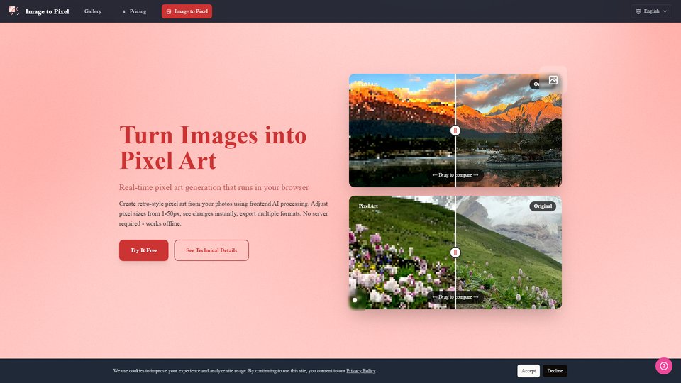 Image to Pixel: Gerador de arte pixelada com IA - Crie arte pixelada retrô