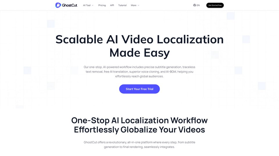 GhostCut：AI字幕生成、移除、翻译和配音