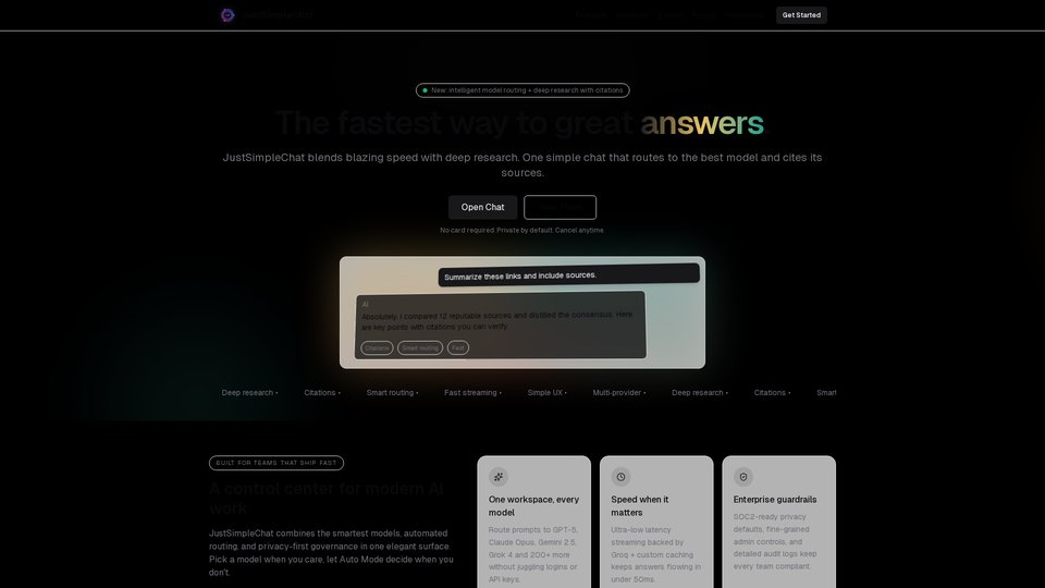 Fast AI Chat with Deep Research & Citations
