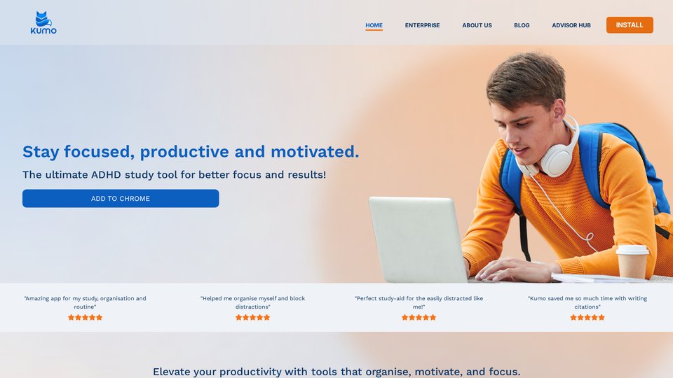 Kumo Study: Ferramenta de estudo TDAH para foco e produtividade
