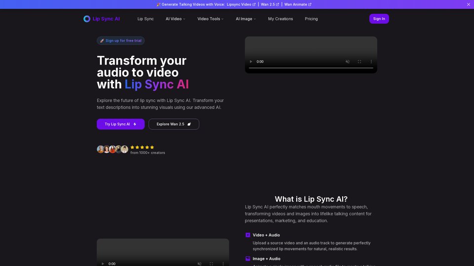 Lip Sync AI: Generador de avatares parlantes con IA en línea gratuito