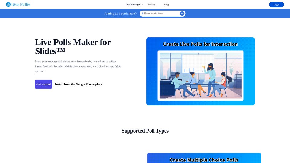 Live Polls Maker for Slides™ - Outil de présentation interactive