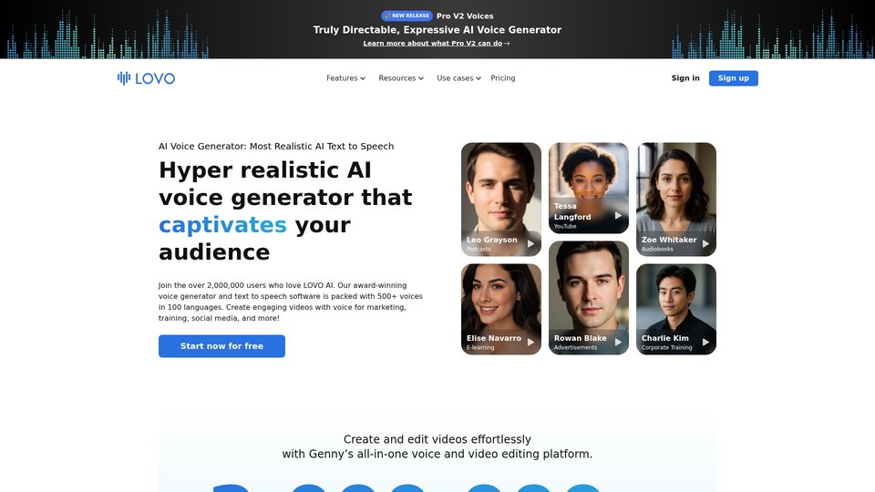 LOVO AI: Realistic AI Voice Generator & Text to Speech