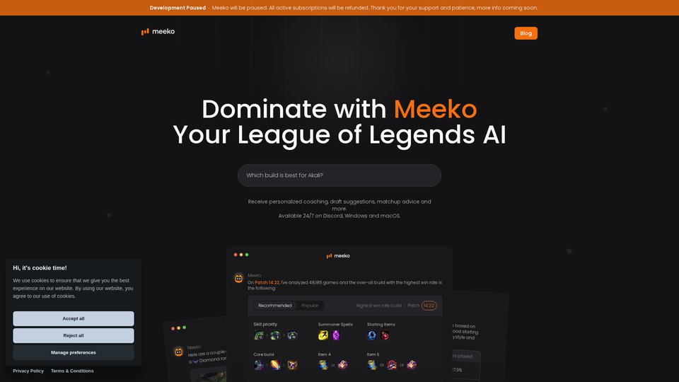 Meeko.ai: Tu entrenador de IA 24/7 para League of Legends