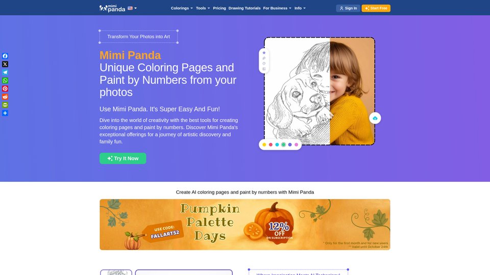 Mimi Panda: AI Coloring Pages for Kids and Adults