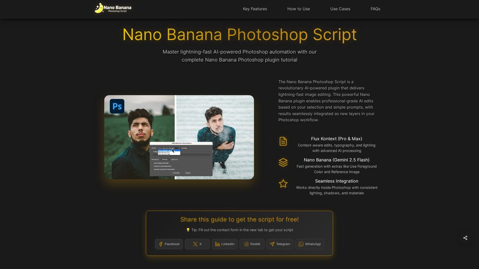 Nano Banana Photoshop Script: AI-Powered Image Editing Guide